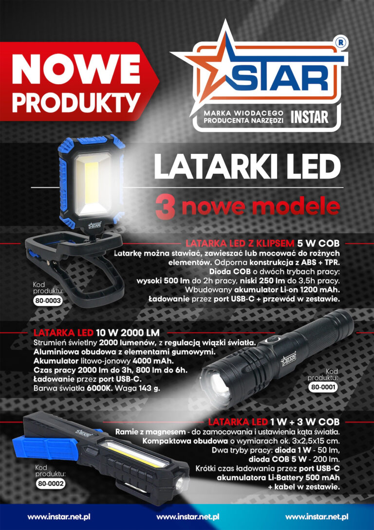 Latarki LED-owe marki Star - lekkie i wytrzymałe